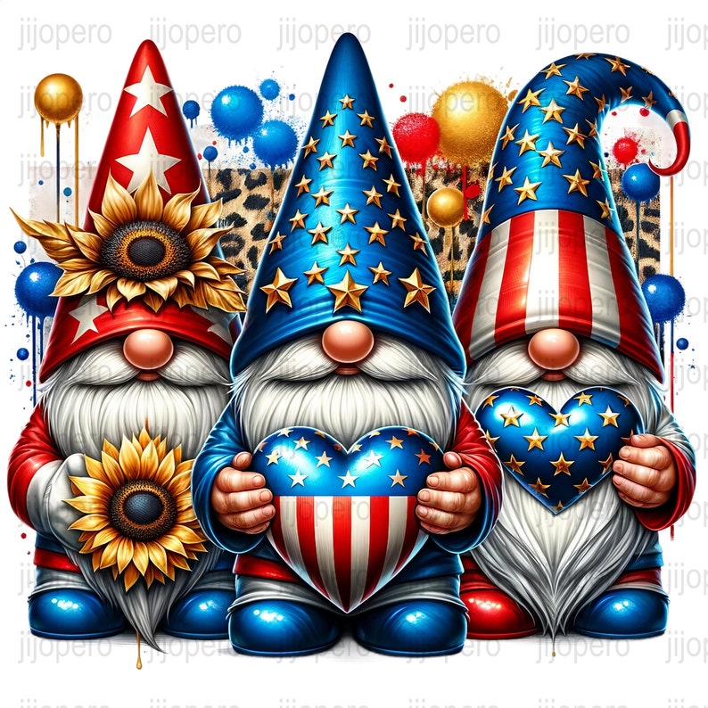 4th of July PNG Gnome Digital Download, Patriotic Clipart, American ...