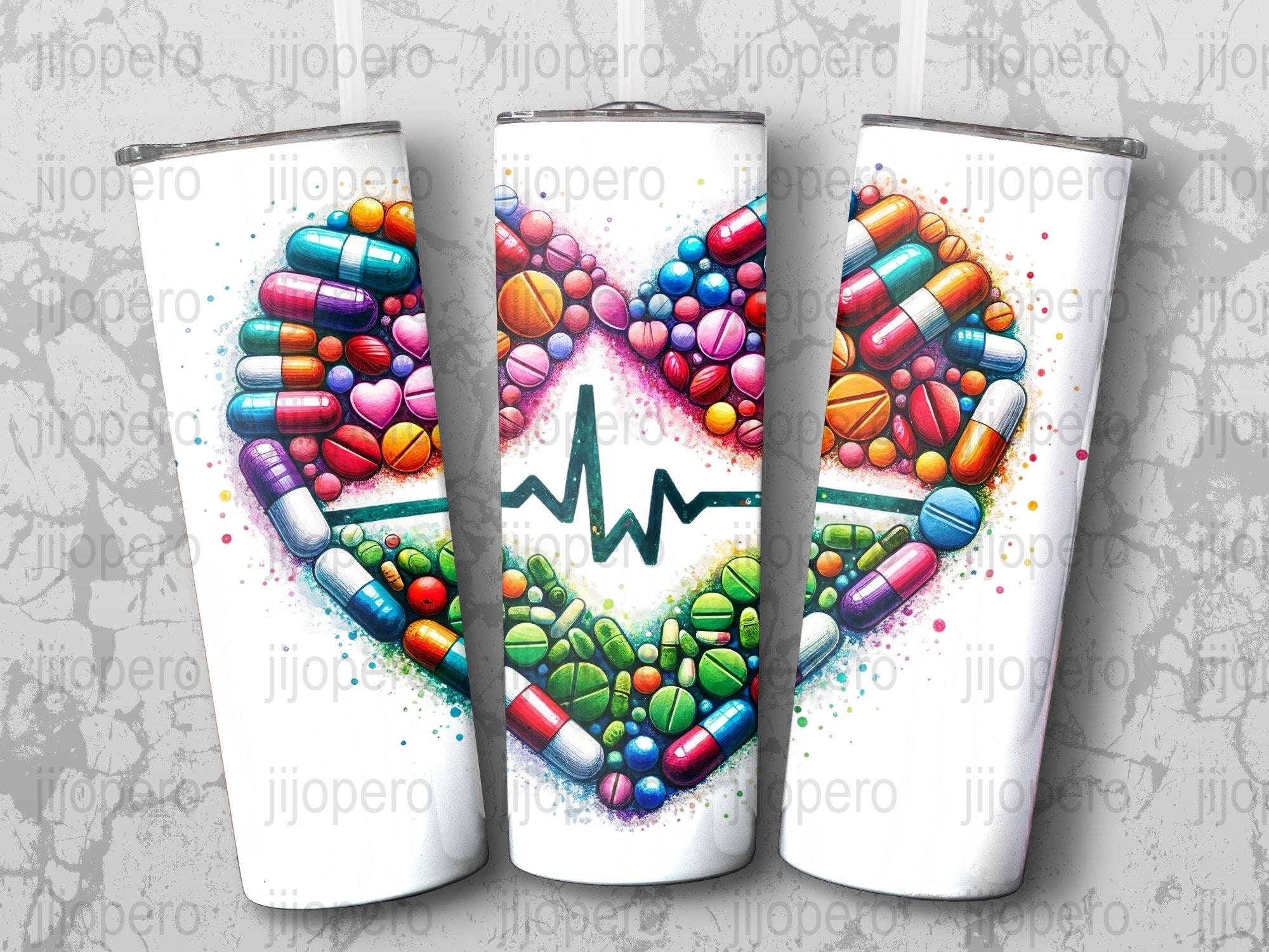 Colorful Pills Heart PNG, Digital Art for Medical Professionals ...