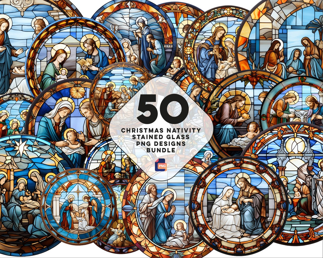 Stained Glass Nativity Scene Clipart Baby Jesus Nativity Stained Glass ...