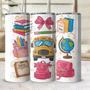 Back to School Clipart, Cute School Bus Illustration, School Supplies ...
