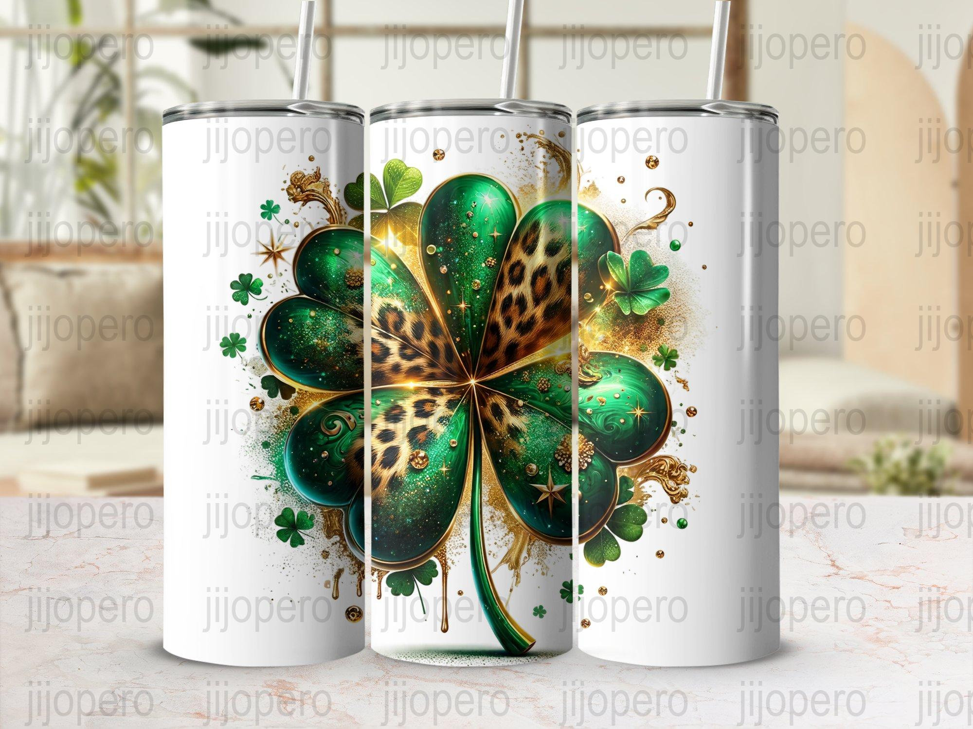 St. Patrick's Day PNG, Shamrock Leopard Print, Digital Download, Green ...