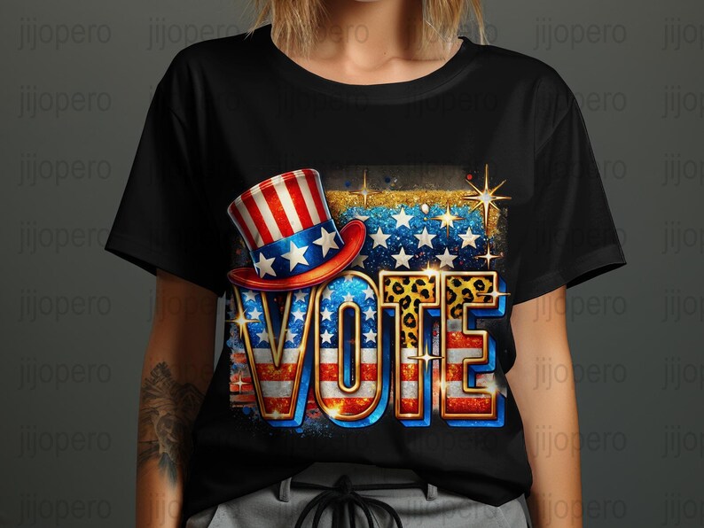 Patriotic Vote PNG Digital Download, American Flag, Stars, Election Day ...