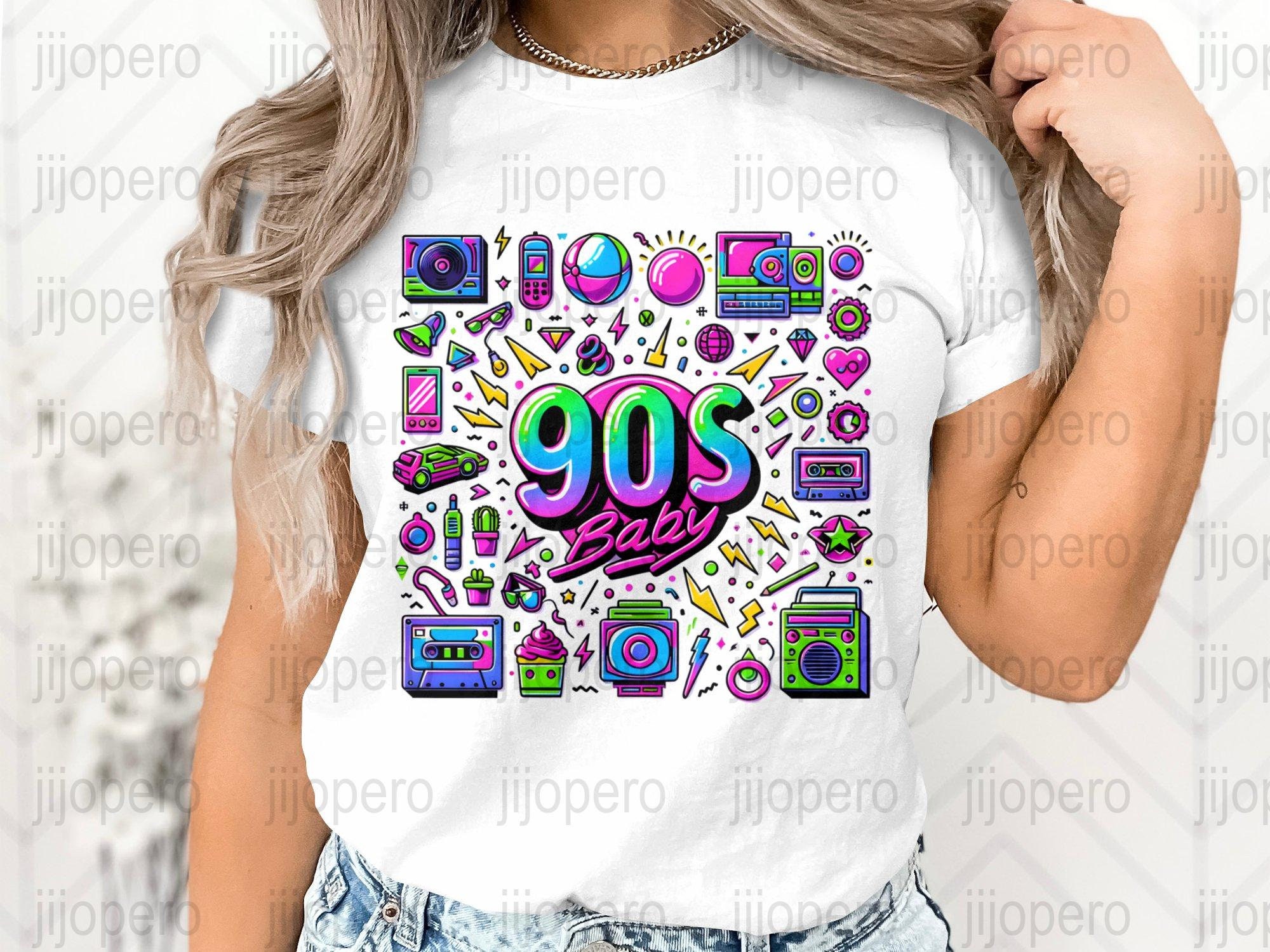 90s Baby Neon PNG, Retro Digital Download, Vibrant Nineties Nostalgia ...