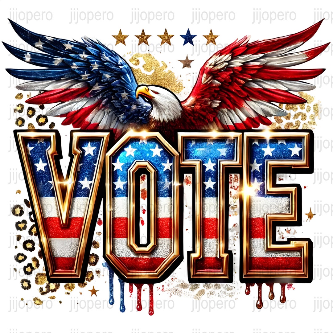 Patriotic Eagle Vote Image, American Flag Colors, Digital PNG, USA ...