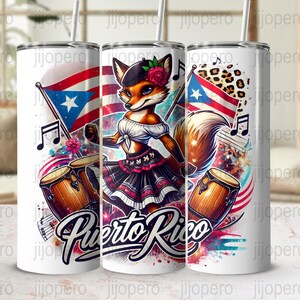 Puerto Rico Fox Digital Art, Colorful Salsa Music Themed PNG, Puerto ...