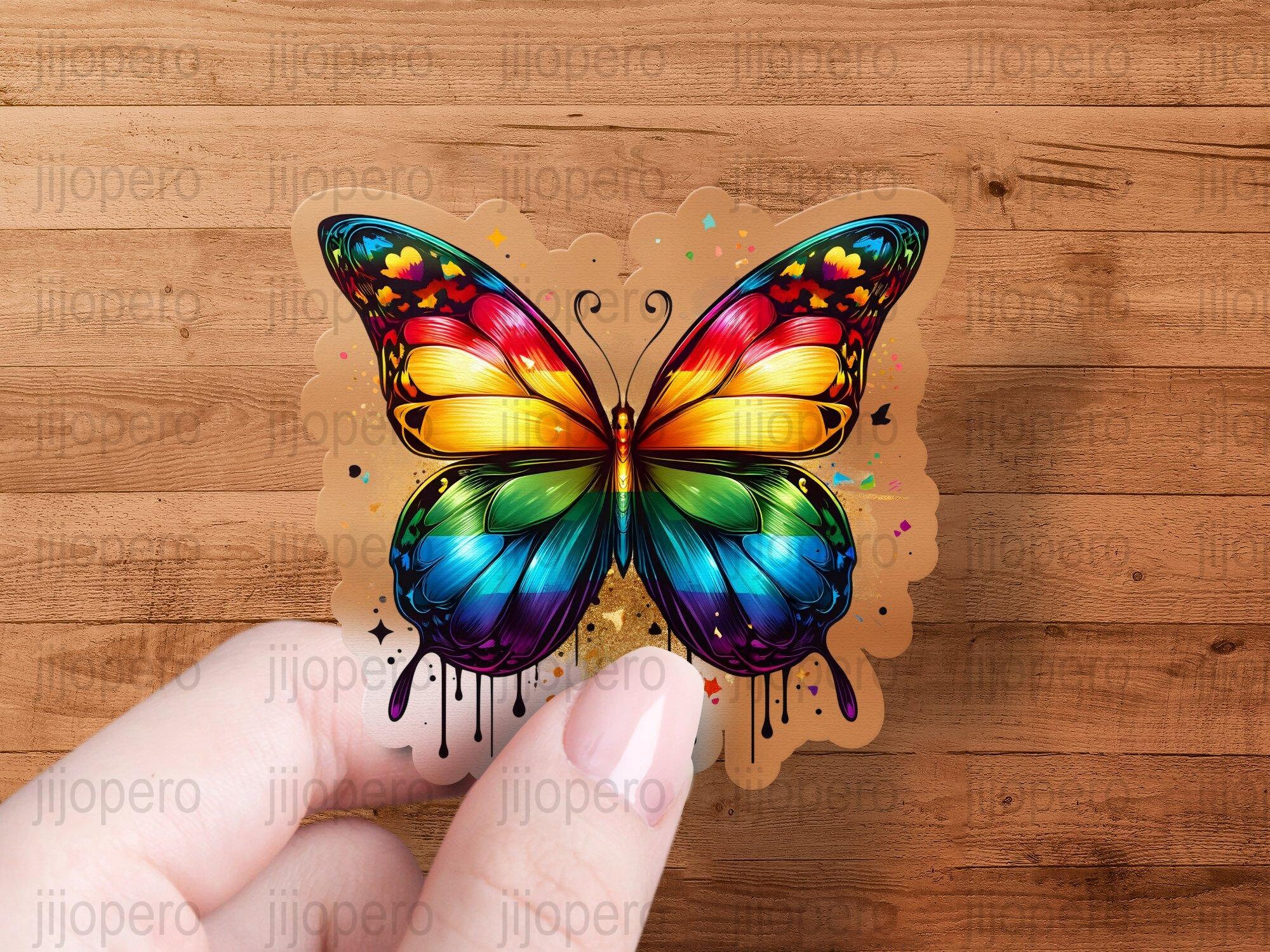 Pride Month PNG, Colorful Butterfly Digital Art, Rainbow Wings Clipart ...