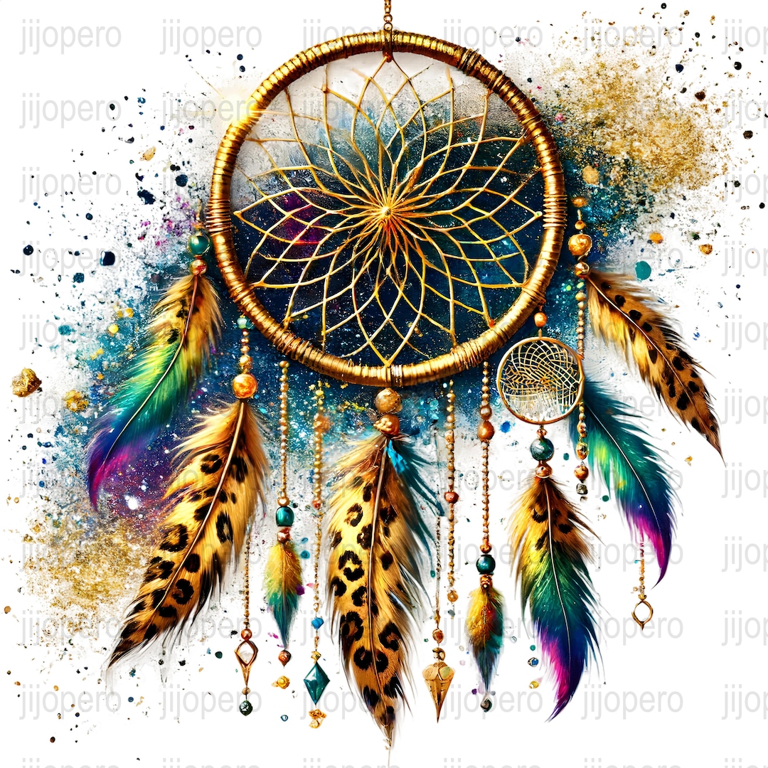 Colorful Dream Catcher Digital Art PNG, Vibrant Feather Decoration ...