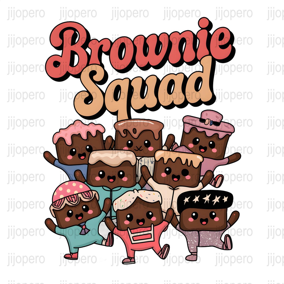 Brownie Squad PNG Cute Cartoon Characters Digital Download Art, Fun ...