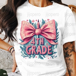 School PNG 4th Grade Digital Art, Colorful Printable 4th Grade Design, Back to School Clipart ...