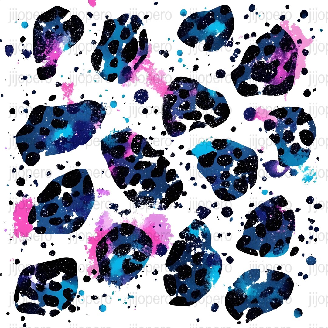 Galaxy Leopard Print Digital Download, Colorful Animal Print PNG ...