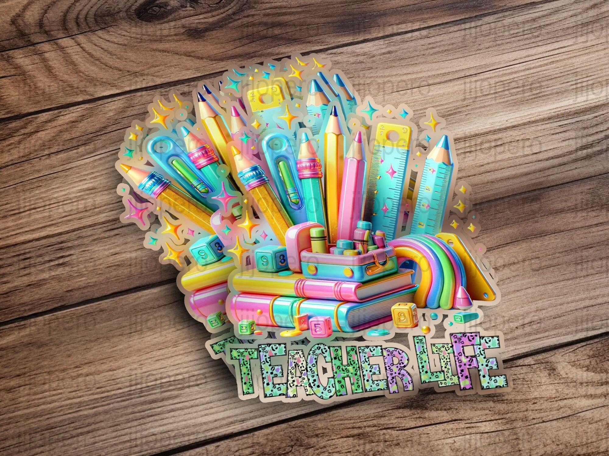 Teacher Life PNG, Digital Download, Colorful Classroom Decor, School ...