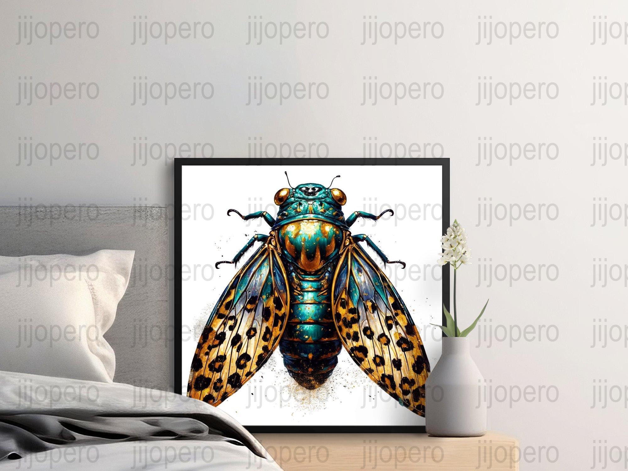 Colorful Digital Cicada Artwork PNG, Vibrant Insect Illustration for ...