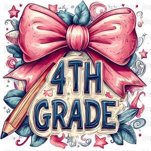 School PNG 4th Grade Digital Print, 4th Grade Clip Art, Back to School ...