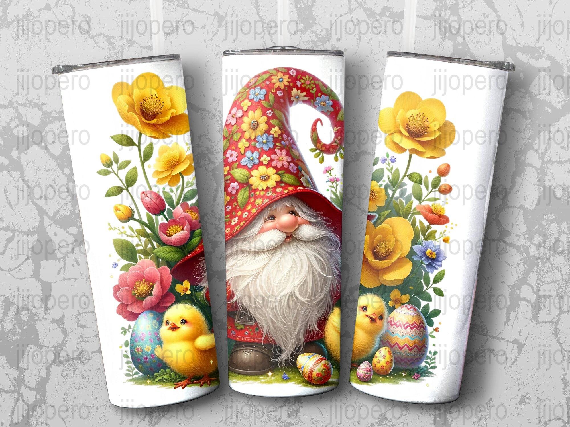 Printable Easter Gnome PNG, Spring Decor Digital Download, Floral Gnome ...