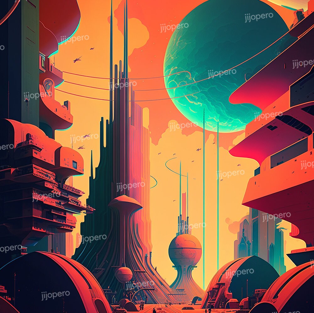 Retro Futurism Poster Vintage Poster Premium Poster Trendy Wall Art ...