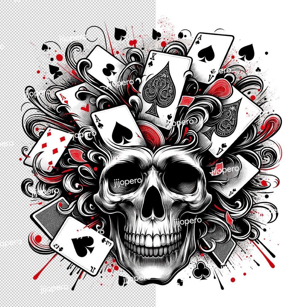 Poker Png Spade Skulls Png Skull Silhouette Shirt Design Instant ...