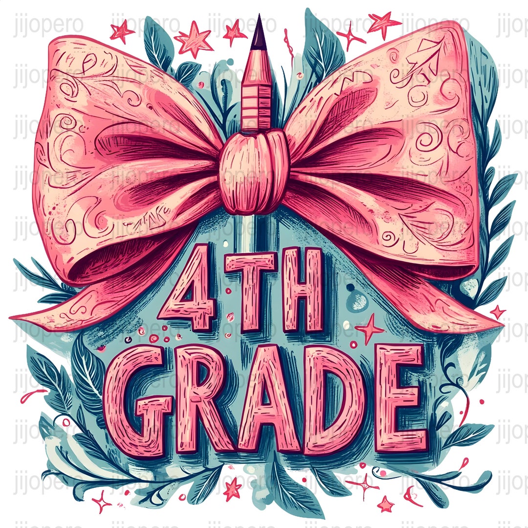 School PNG 4th Grade Digital Art, Colorful Printable 4th Grade Design ...