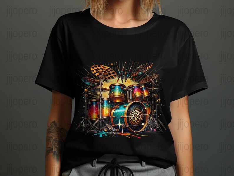 Colorful Abstract Drum Set Artwork PNG, Digital Download, Music Studio ...