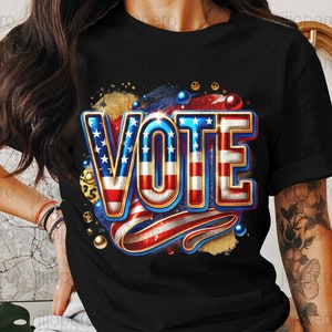 Patriotic Vote Text PNG, Red White Blue Digital Download, Election Day ...