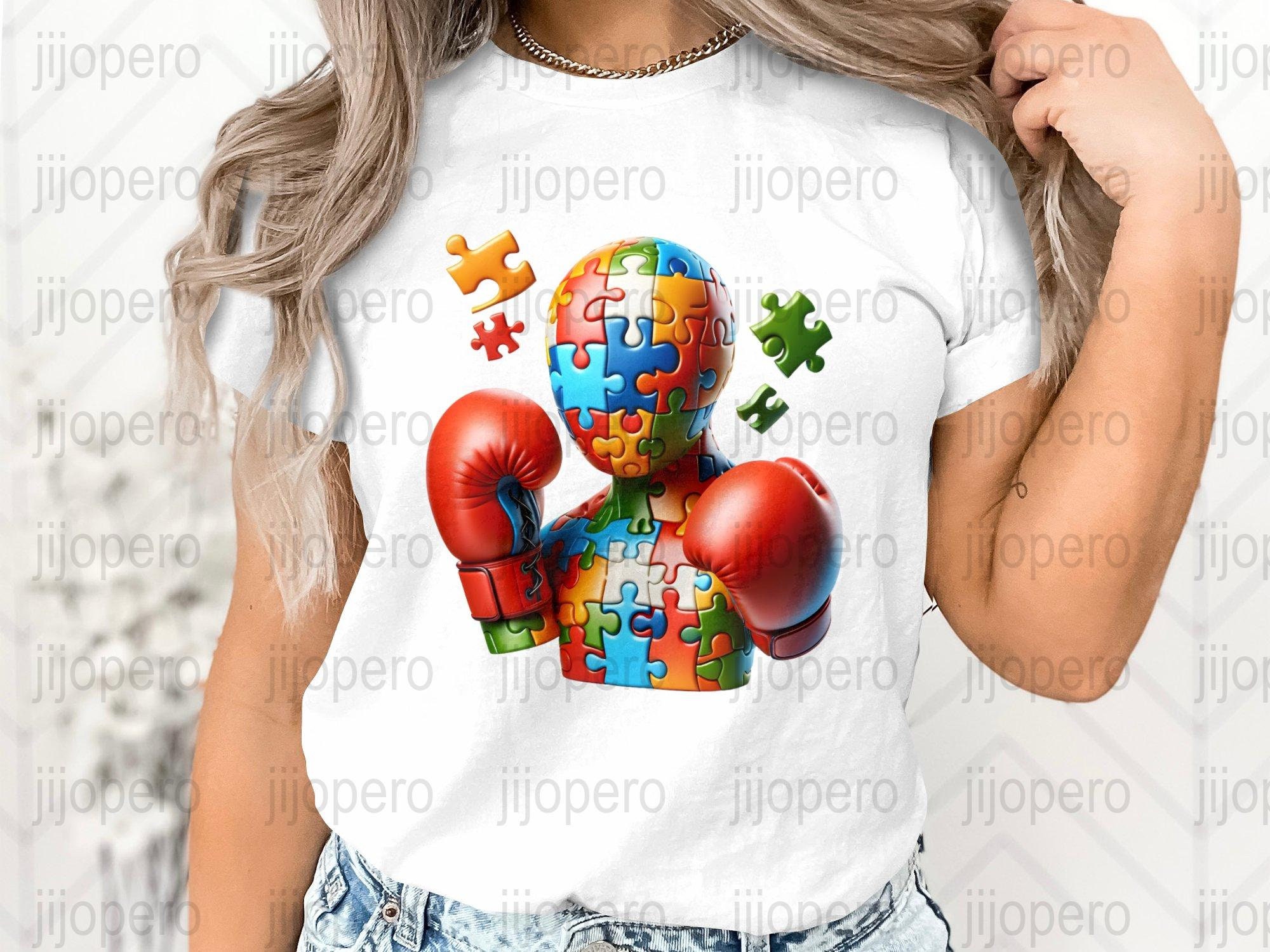 Autism Awareness PNG, Puzzle Piece Fighter, Digital Download, Inclusive ...