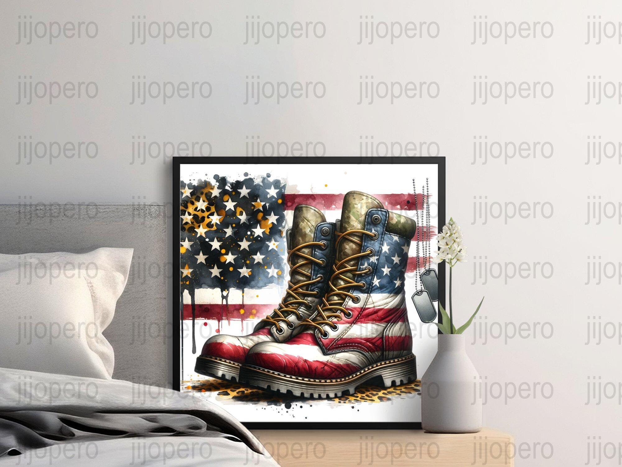 American Flag Boots Digital Art PNG, Patriotic Footwear Illustration ...