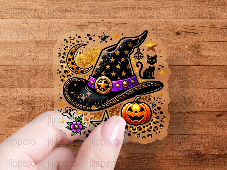 Halloween Witch Hat Digital Art, Halloween Cat Decor, Pumpkin PNG ...