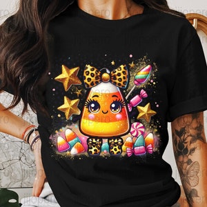 Halloween PNG, Cute Candy Corn Clipart, Kawaii Halloween Digital ...