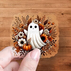 Halloween PNG, Cute Ghost Clipart, Autumn Floral Wreath, Fall Pumpkin ...