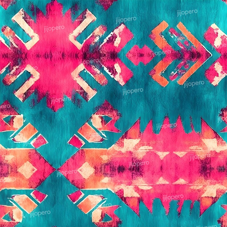 Aztec Digital Paper High Quality Jpeg Files Watercolor Aztec Pattern ...