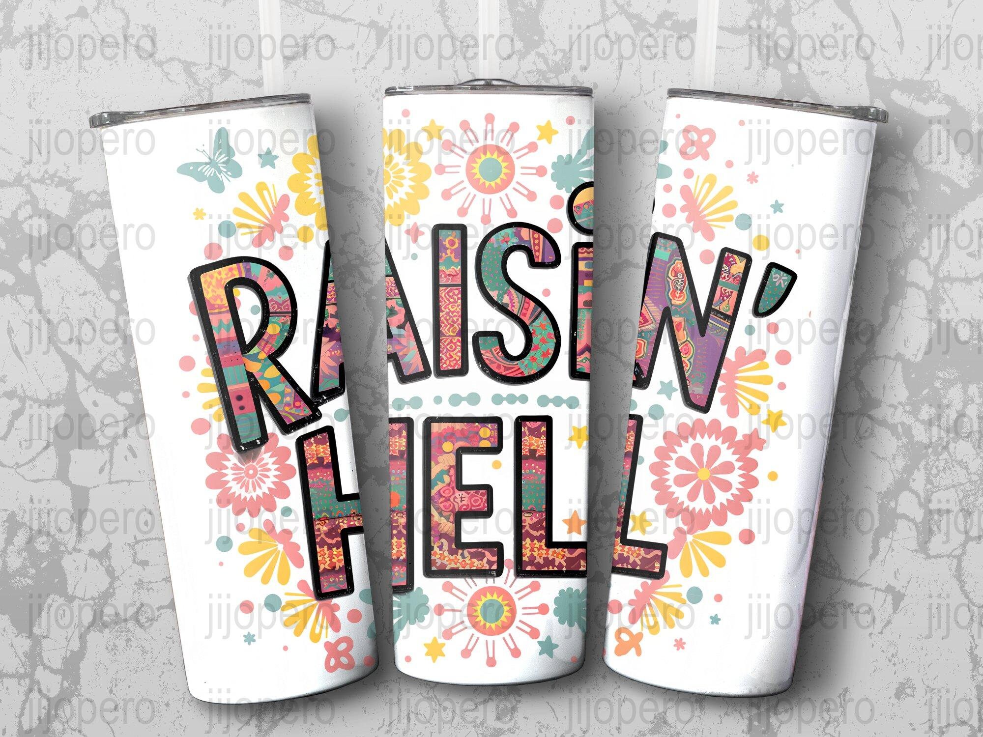 Raisin Hell PNG, Funny Quote Digital Print, Colorful Typography Artwork ...