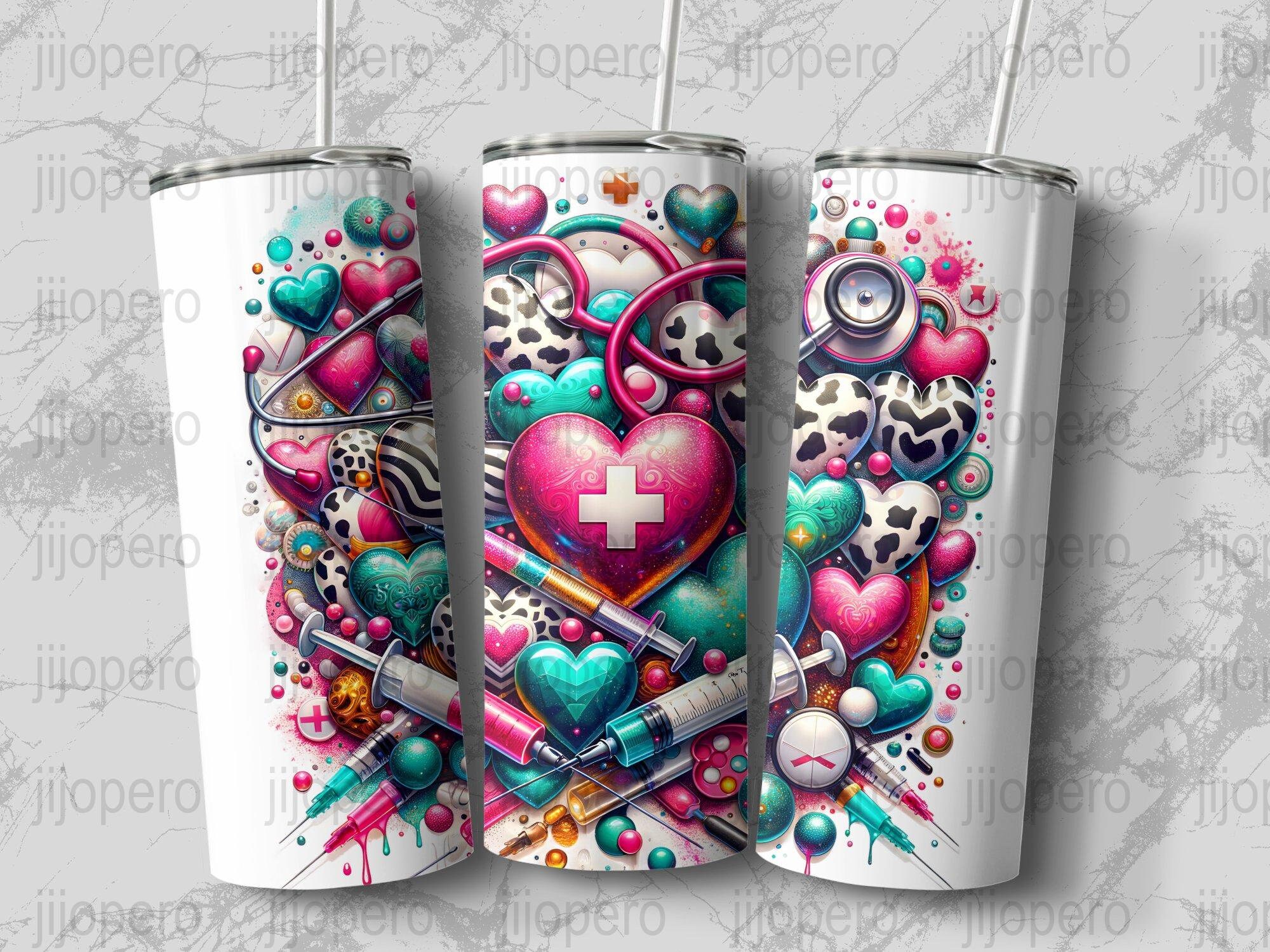 Colorful Heart Medical Art PNG, Nurse Doctor Healthcare Digital Print ...