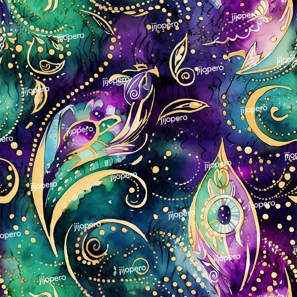 Mardi Gras Seamless Pattern Mardi Gras Digital Paper Fat Tuesday ...