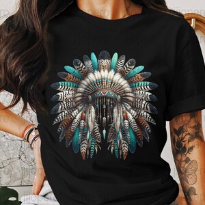 Native American Headdress Digital Art, Printable Boho Wall Decor ...