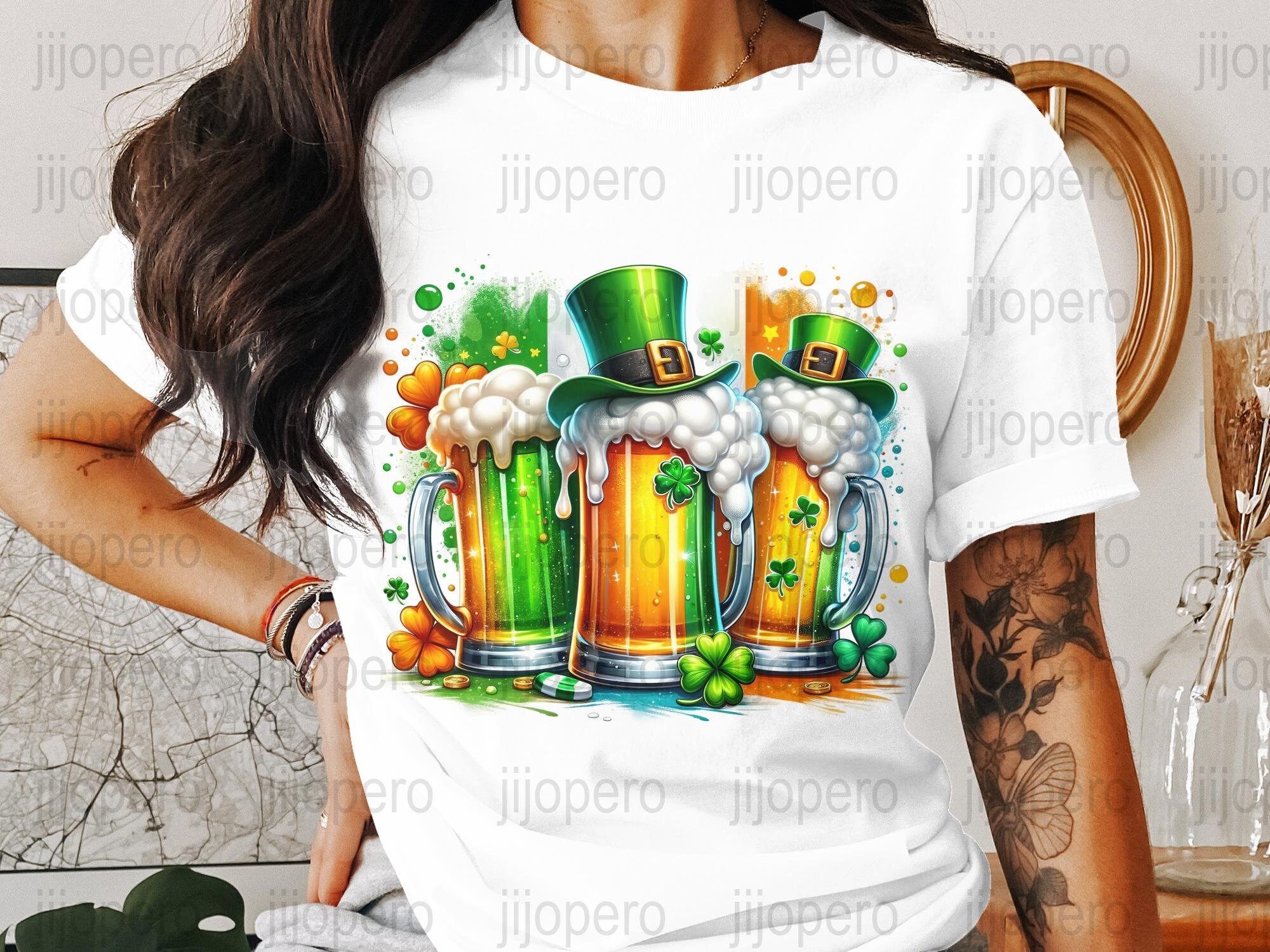 St. Patricks Day PNG Clipart, Irish Beer Glasses Digital, Shamrock ...