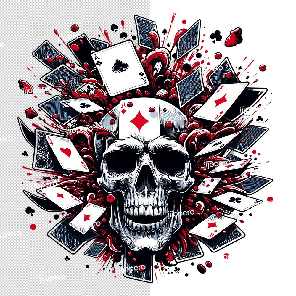 Poker Png Spade Skulls Png Skull Silhouette Shirt Design Instant ...