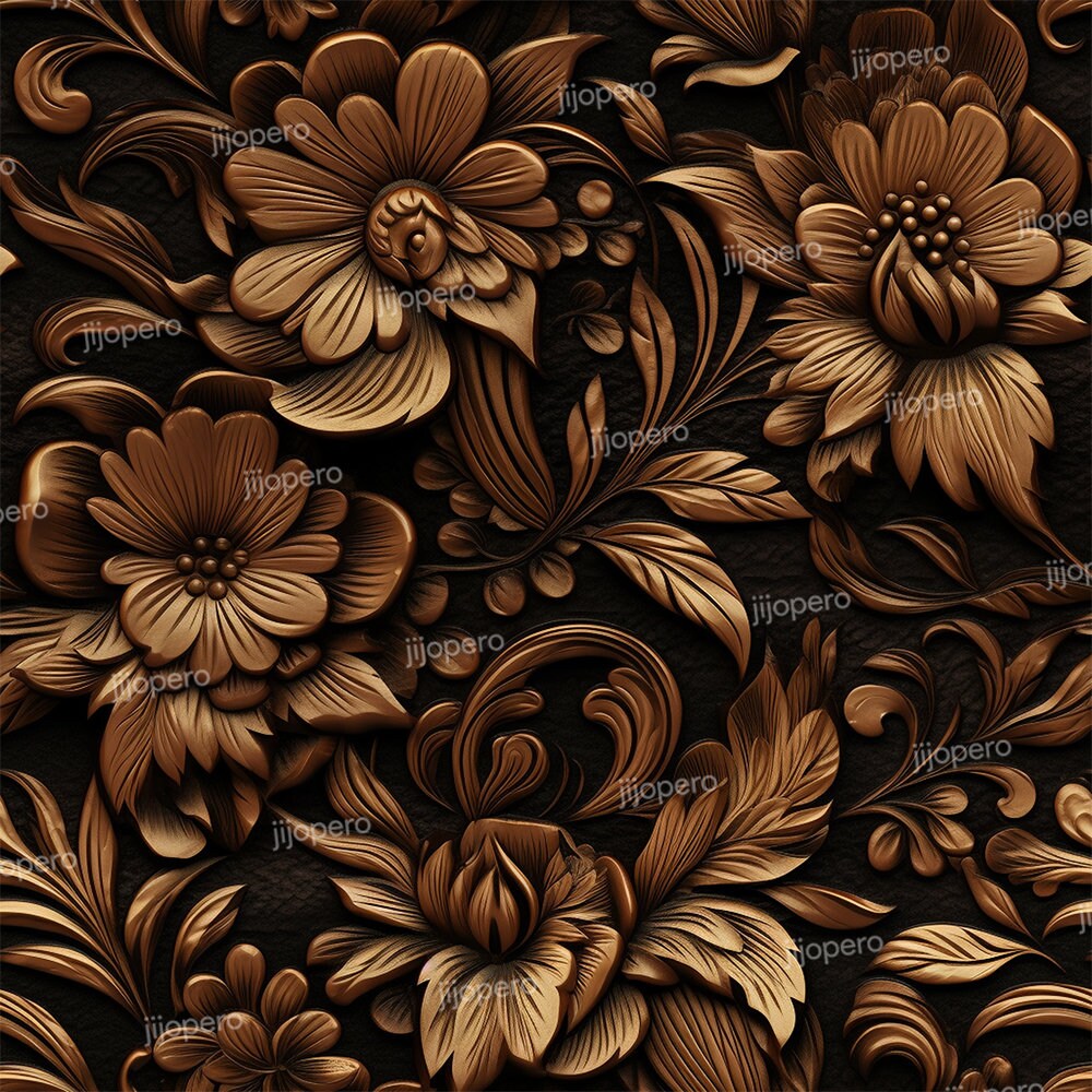 Western Tooled Leather Floral Pattern Jpg Digital Download Seamless ...