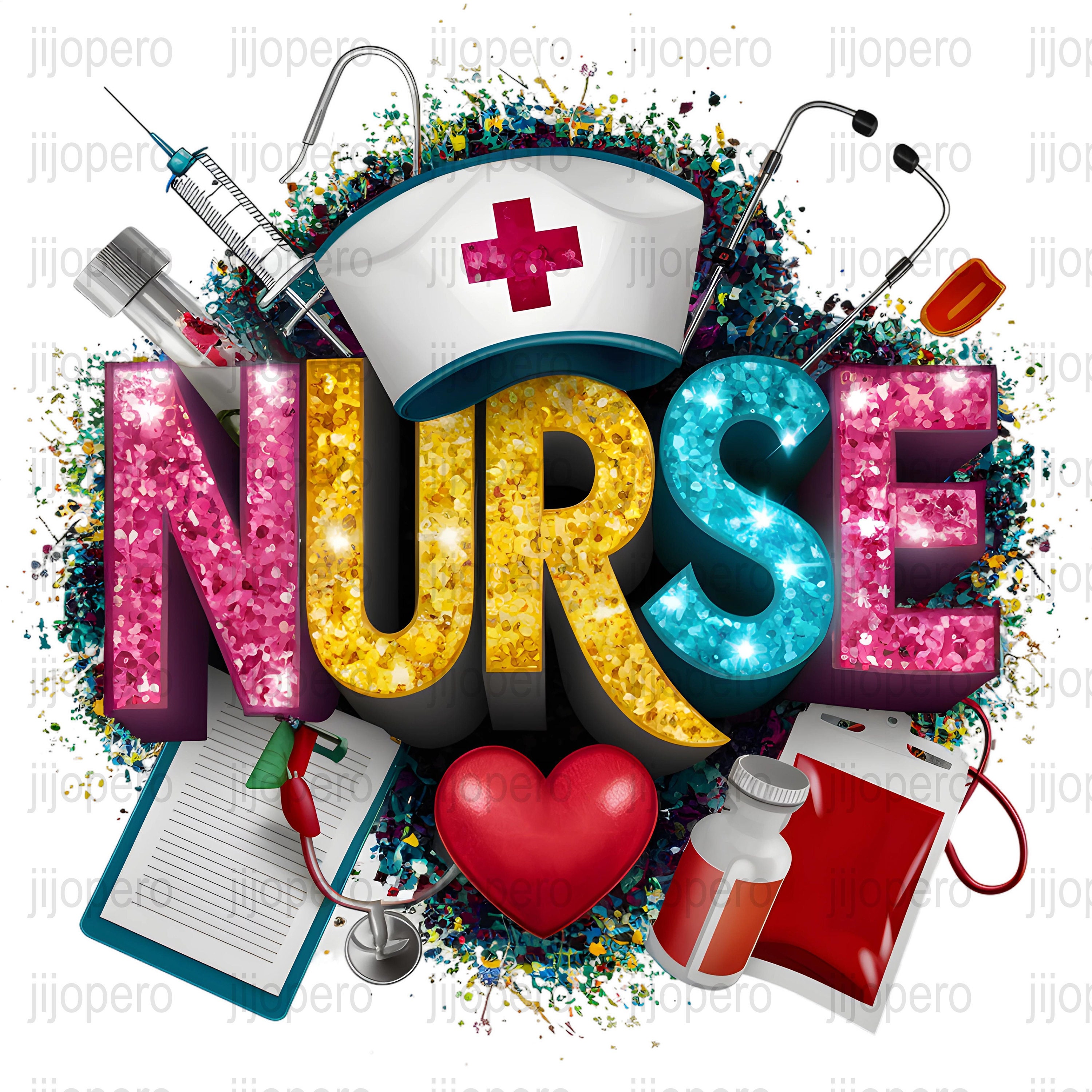 Nurse Appreciation PNG, Colorful Nurse Word Art, Digital Download ...