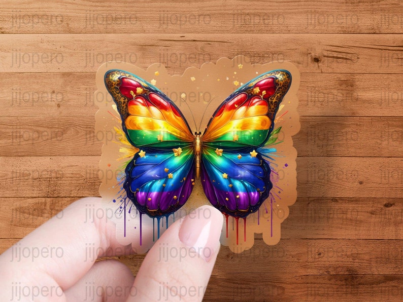 Pride Month PNG, Colorful Rainbow Butterfly Art, Instant Digital ...