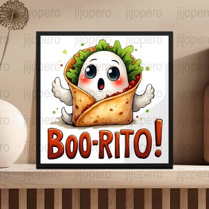 Halloween Boo PNG Cute Funny Burrito Ghost Graphic Clipart, Spooky Boo ...