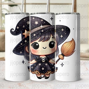 Halloween PNG, Cute Witch Digital Art, Kawaii Witch Clipart, Halloween ...