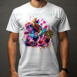 Colorful Casino Theme Digital Art Png, Vibrant Gambling Illustration ...