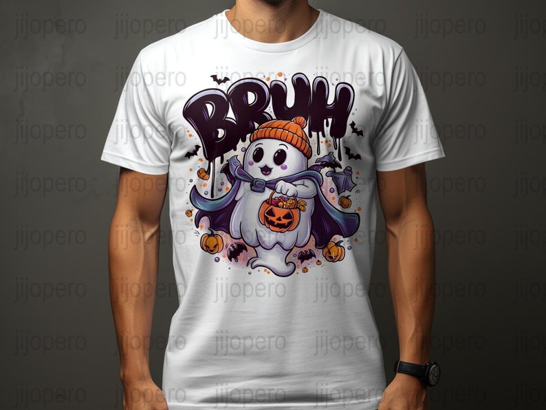 Halloween PNG, Bruh Cute Ghost With Candy, Digital Download, Spooky ...