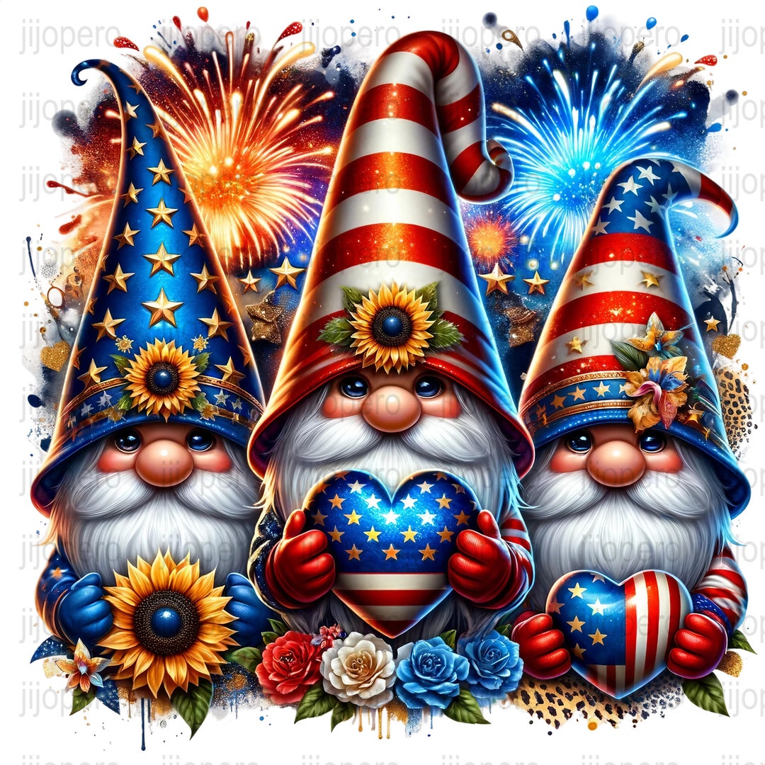 4th of July PNG, Patriotic Gnomes Clipart, Independence Day Graphics ...