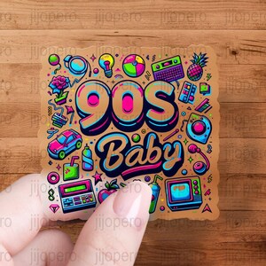 90s Baby Retro PNG, Vibrant Digital Download, Colorful Nineties Theme ...