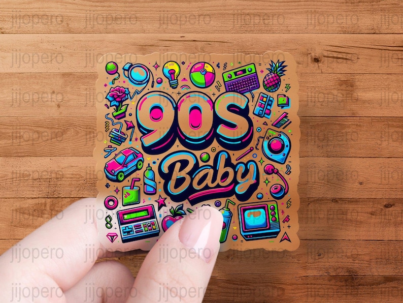 90s Baby Retro PNG, Vibrant Digital Download, Colorful Nineties Theme ...