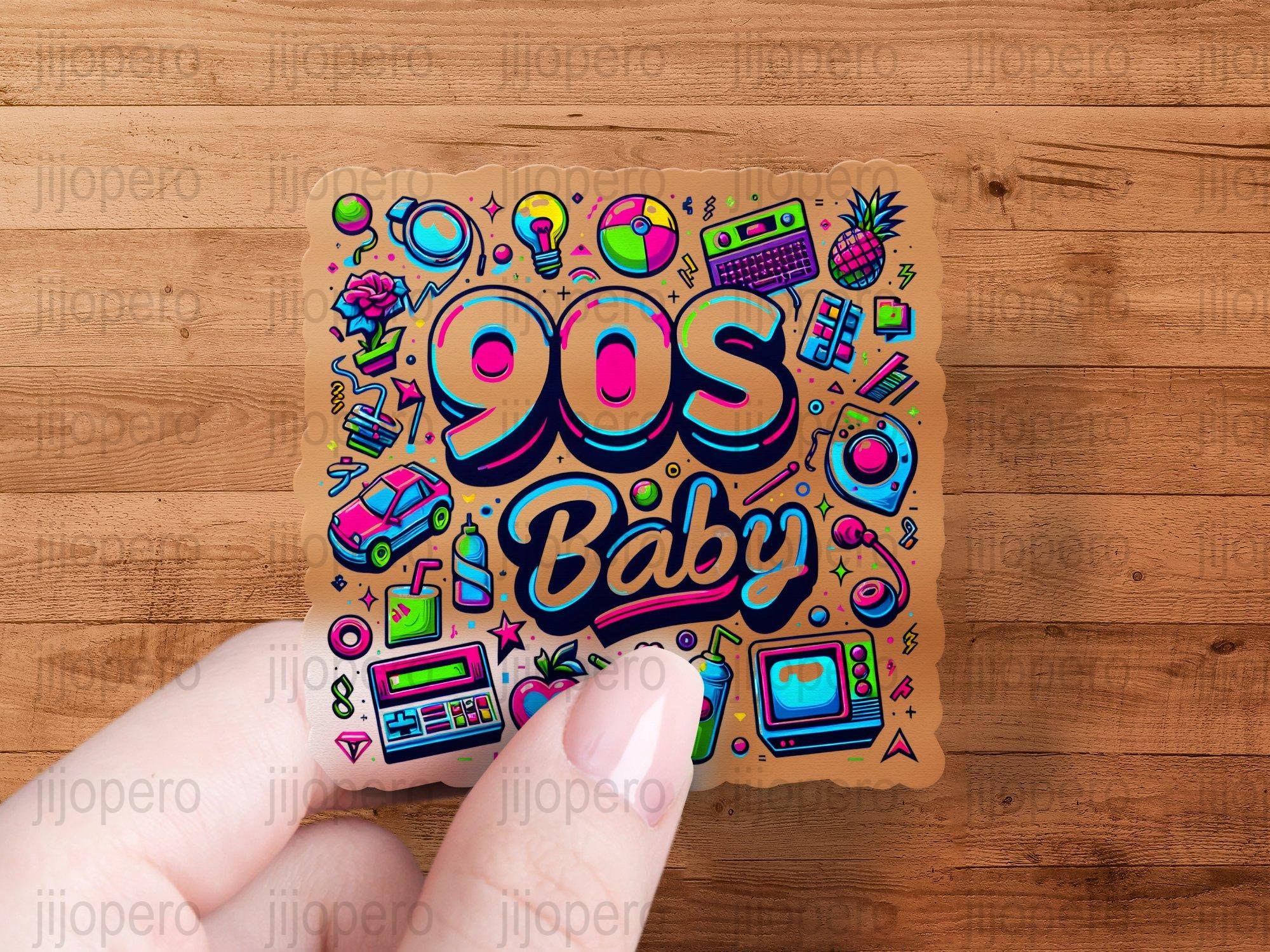 90s Baby Retro PNG, Vibrant Digital Download, Colorful Nineties Theme ...