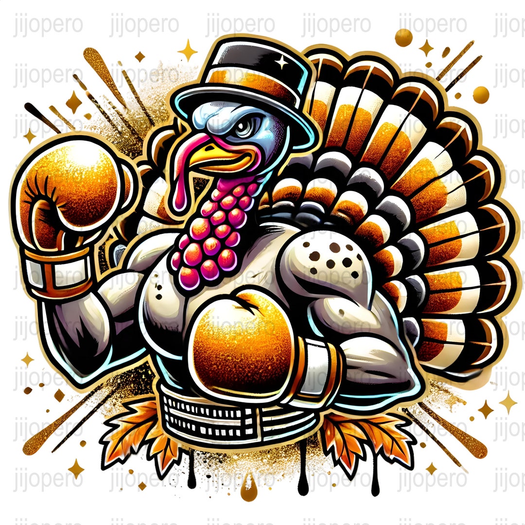 Thanksgiving Turkey PNG Boxer, Digital Artwork, Holiday Clipart ...