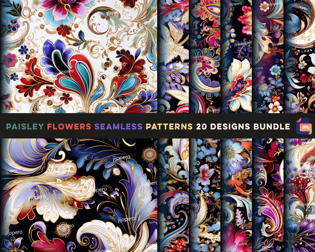 Paisley Digital Patterns Digital Paper Paisleys Scrapbook Repeat ...