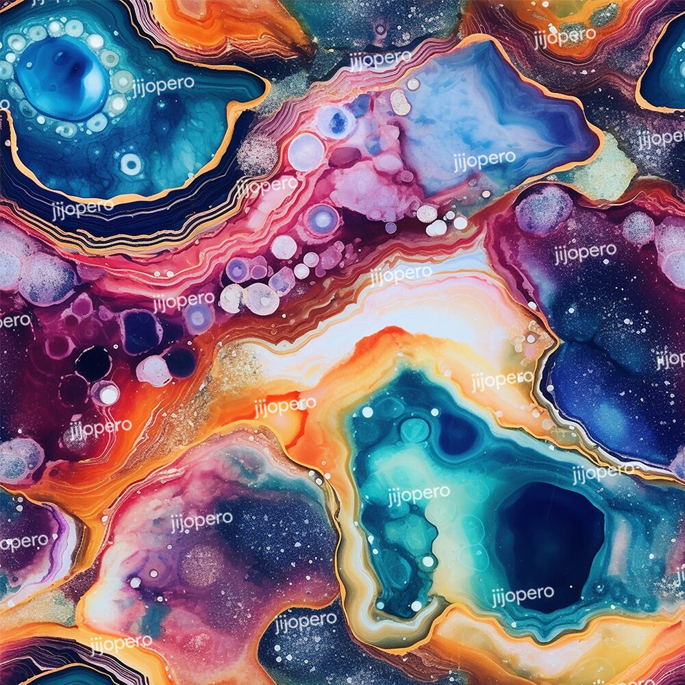 Geode Background Seamless Pattern Holographic Agate Gold Foil Rainbow ...