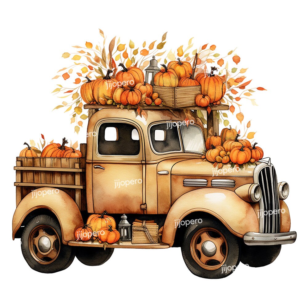 Pumpkin Truck Png Fall Truck Png Instant Download Fall Clipart ...